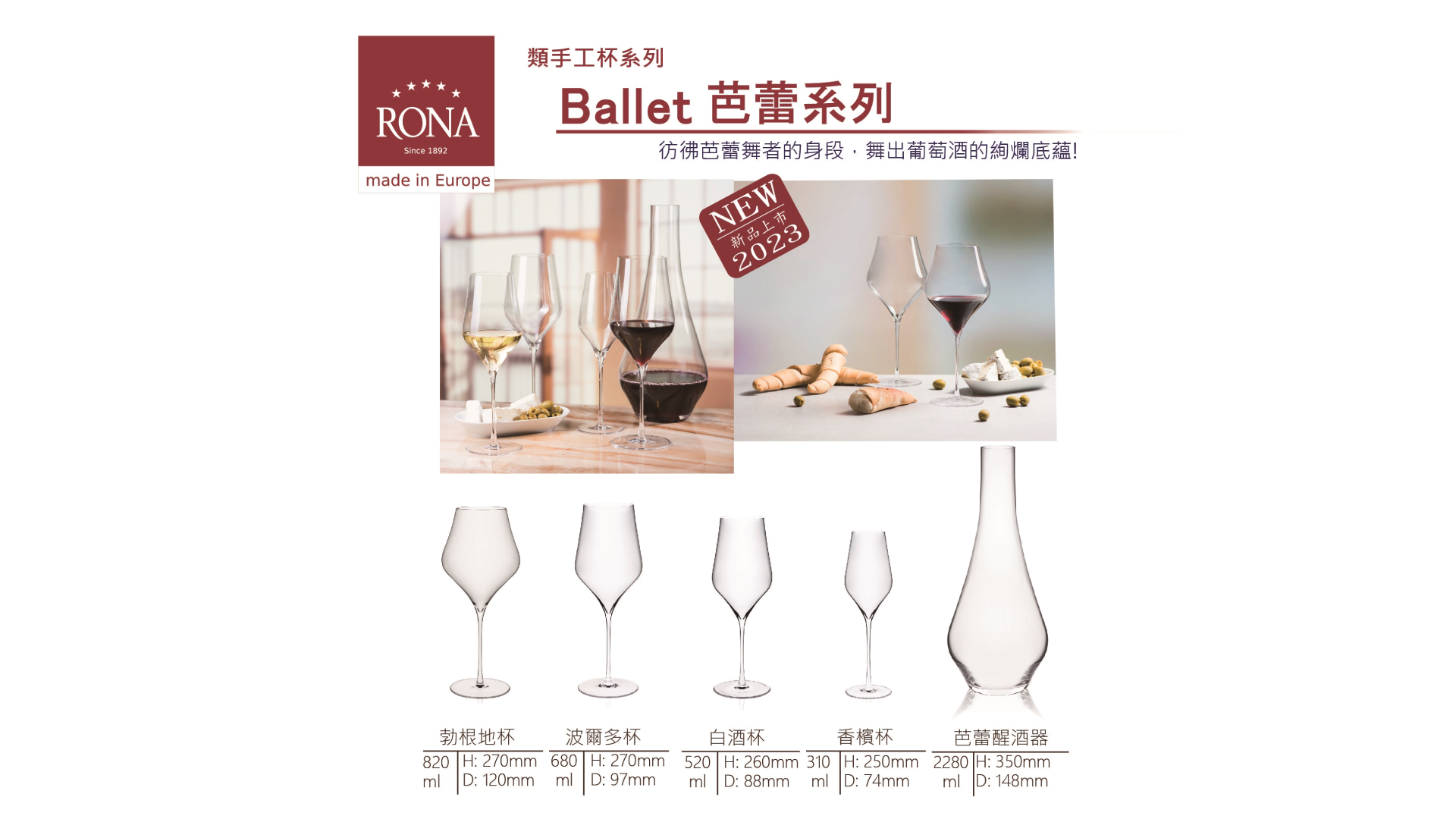 斯洛伐克酒器品牌 RONA 推出最新系列產品